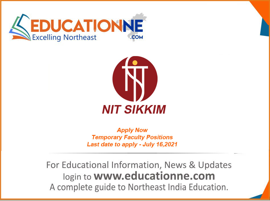 NIT Sikkim recruitment - educationne